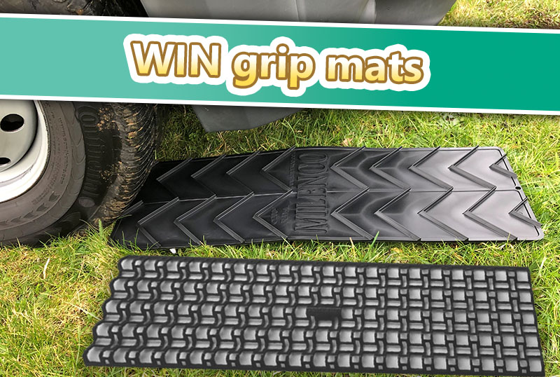 Win essential grip mats to help get your motorhome out of the mud!